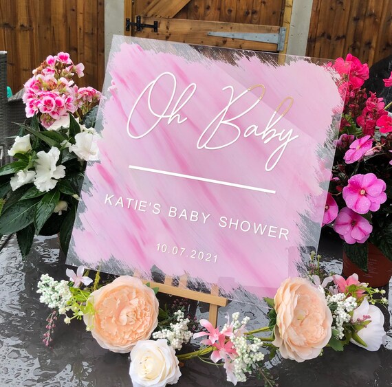 Personalised Acrylic Baby Shower Sign Event Signage - Etsy UK