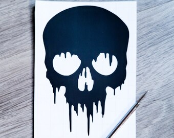 Skull Melting Decal - Etsy