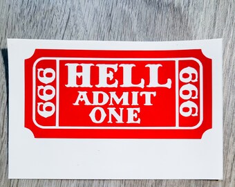 Admit One Ticket Decal - Etsy