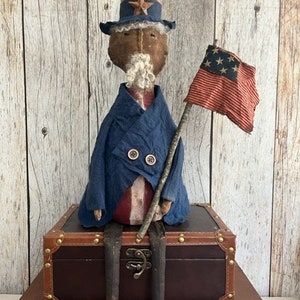 PDF Sewing Pattern - Primitive Uncle Sam - 4th of July Decor ...