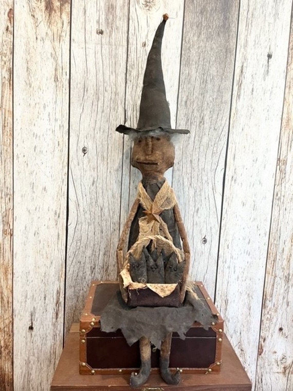 PDF Sewing Pattern - Primitive Witch With Kittens - Halloween Decor ...