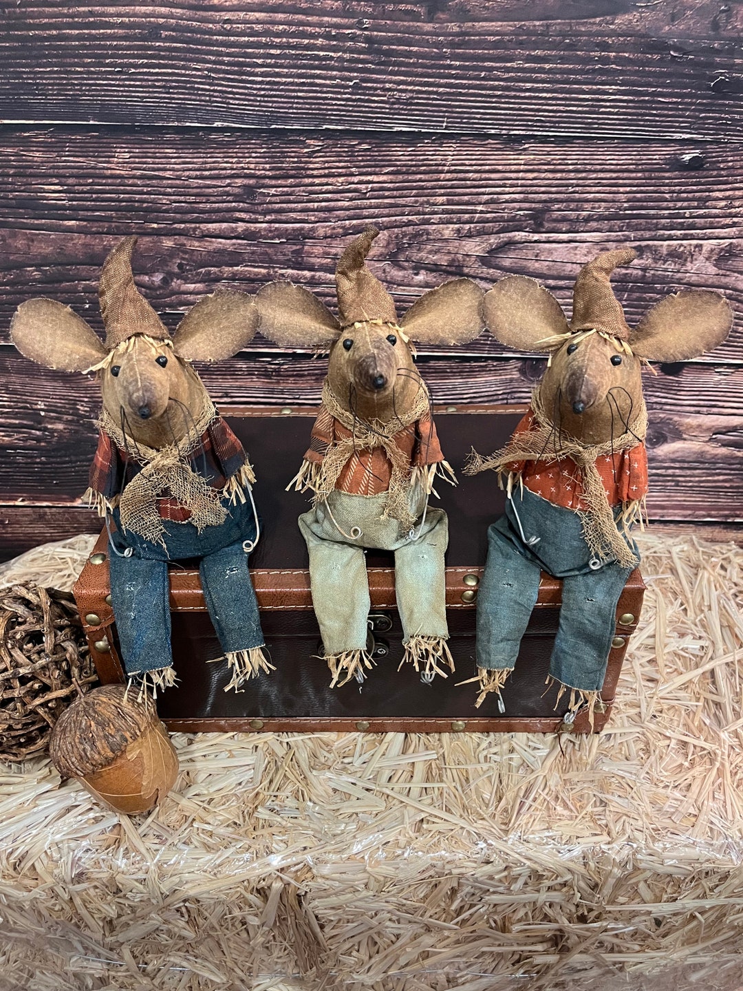 Primitive Scarecrow Mouse - Fall Mantle Decoration - Autumn Decor ...