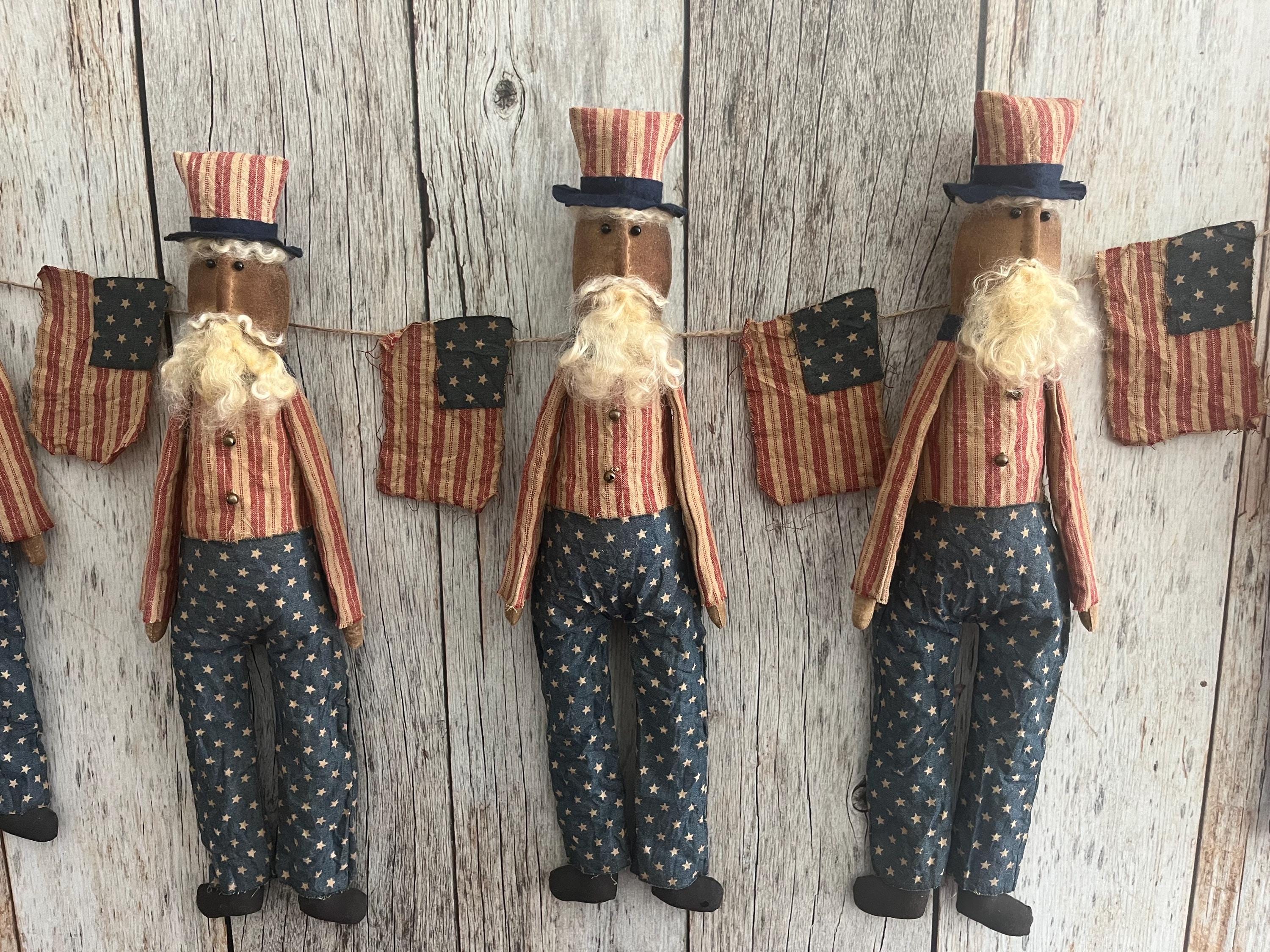 PDF Sewing Pattern - Primitive Uncle Sam Garland - Patriotic Door ...