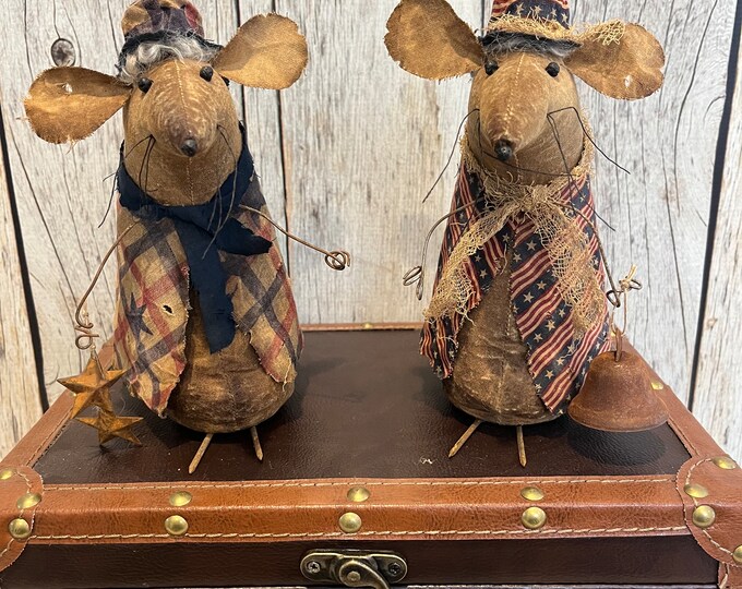 Primitive Mice Dolls - Patriotic Uncle Sam Mouse - Early Americana 4th ...