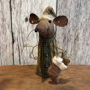 PDF Sewing Pattern - Primitive Christmas Mouse - Folk Art Mice - Santa ...