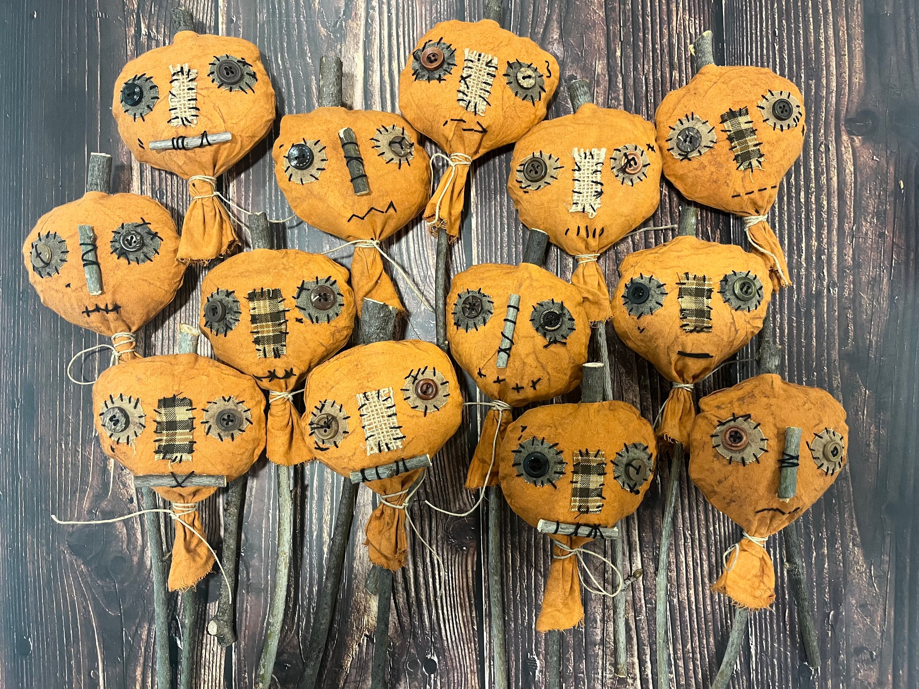 Mini Primitive Pumpkin Head Crock Pokes Rustic Pumpkins on - Etsy