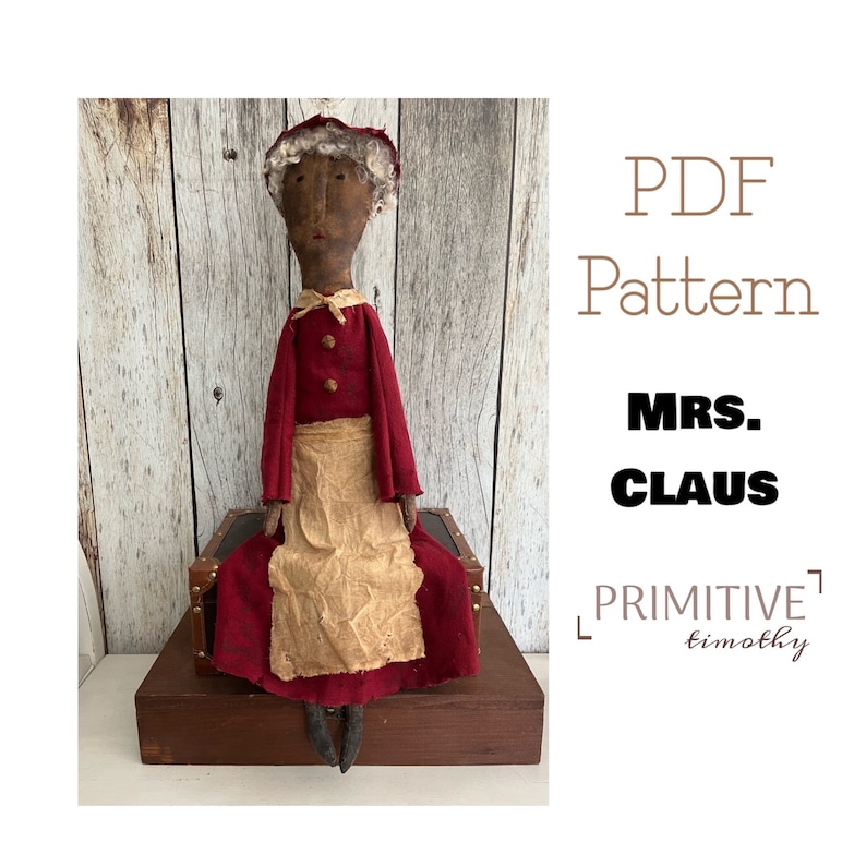PDF Sewing Pattern Primitive Mrs Claus Americana Folk Art - Etsy