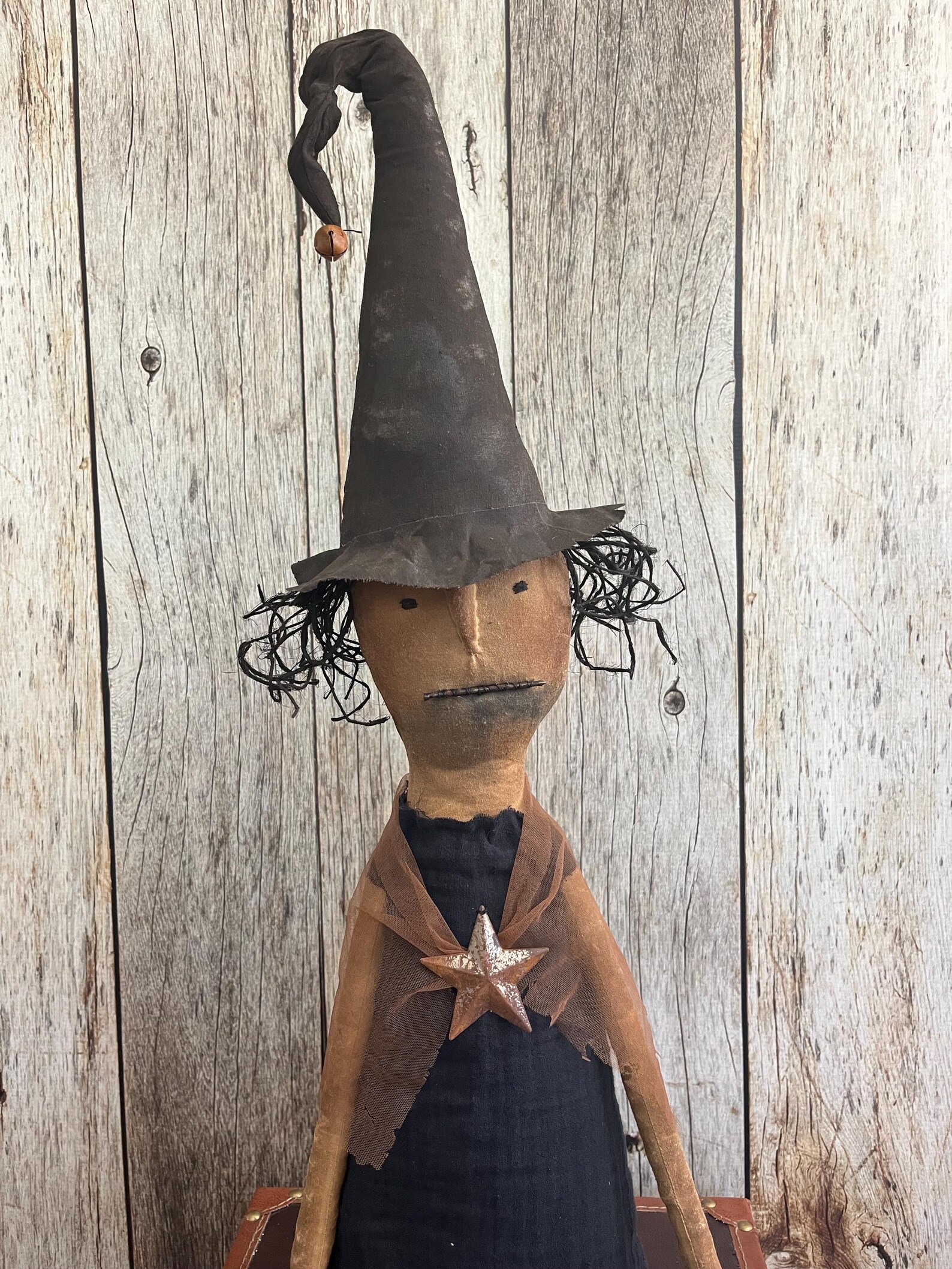 Primitive Witch Doll - Handmade Folk Art Doll - Whimsical Halloween ...