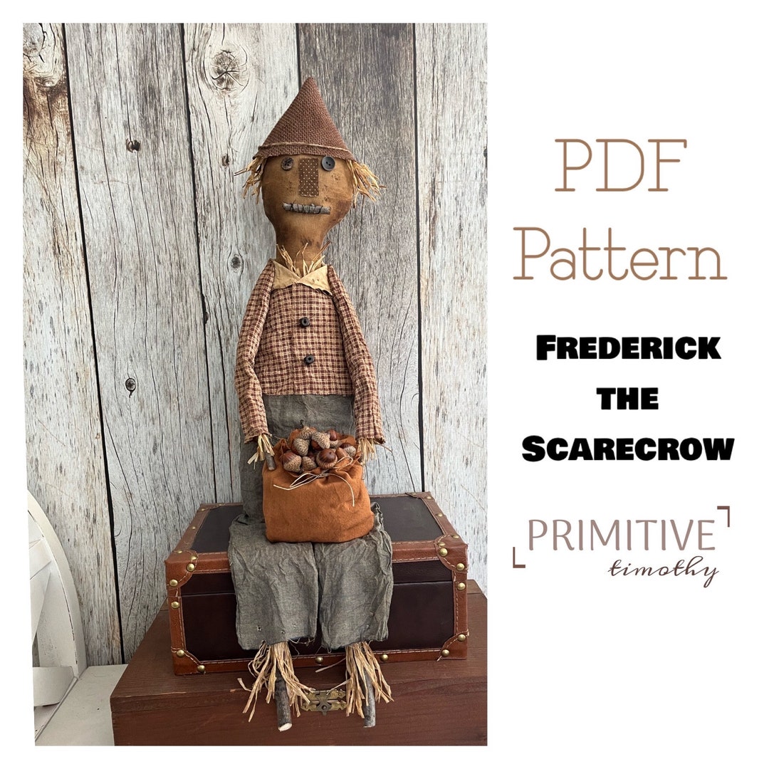 PDF Sewing Pattern - Primitive Scarecrow Doll - Folk Art Autumn Decor ...