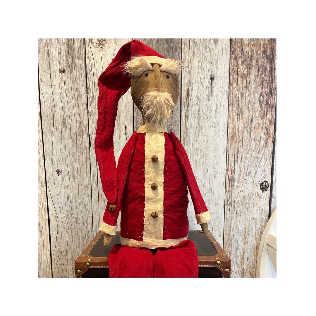 Primitive Santa Claus Doll Folk Art Doll Primitive Christmas Decor Old ...