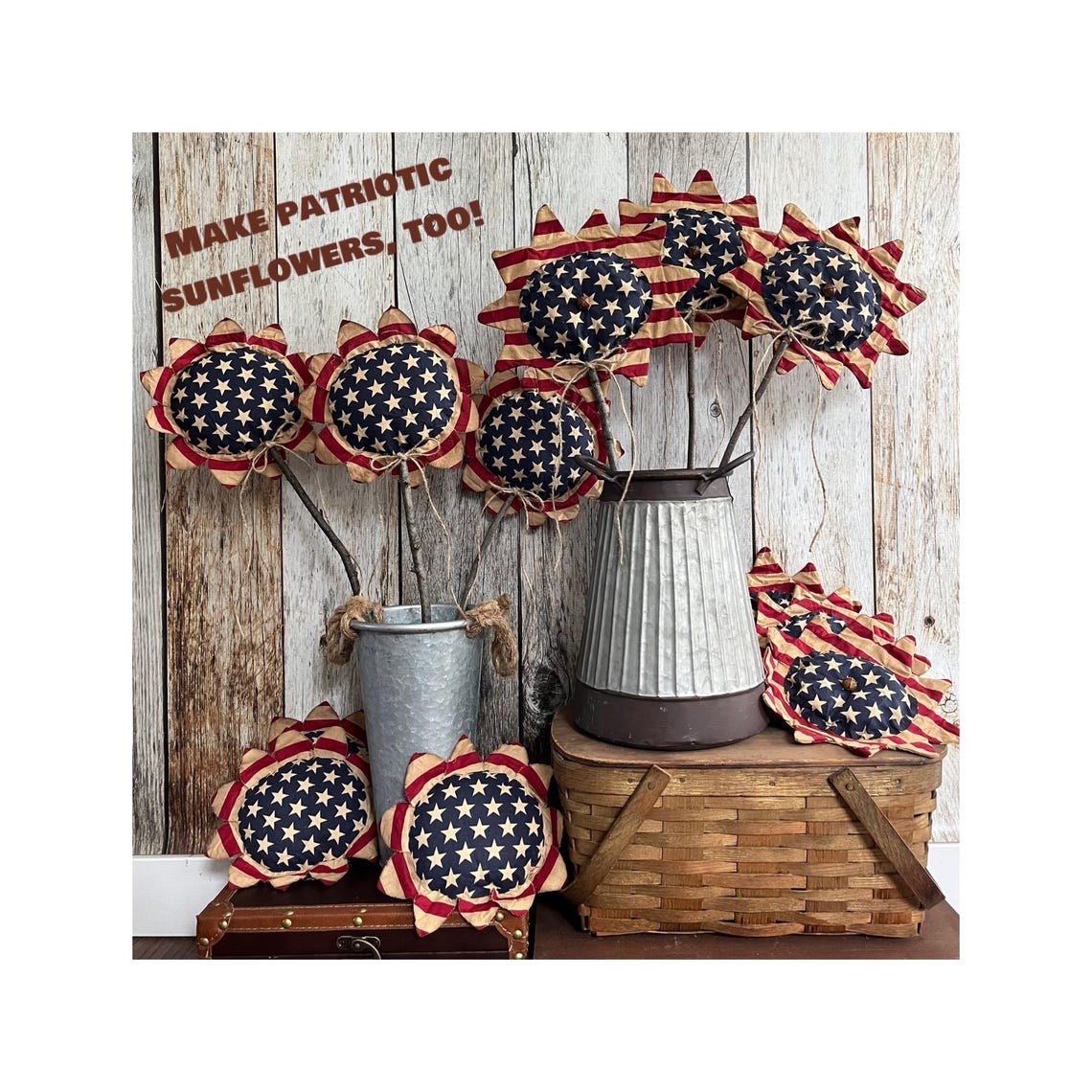 PDF Sewing Pattern - Primitive Sunflowers for Autumn - Fall Flowers ...