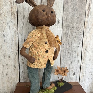 PDF Sewing Pattern - Primitive Rabbit - Standing Bunny Doll With ...