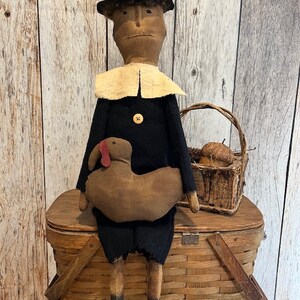 PDF Sewing Pattern - Primitive Pilgrim Boy and Turkey - Thanksgiving ...