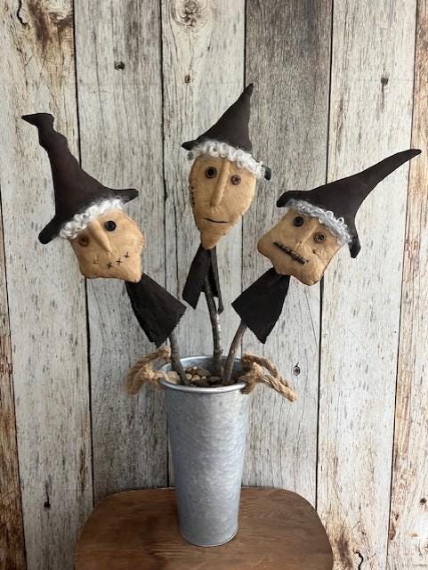 PDF Sewing Pattern - Primitive Witch Crock Fillers - Prim Witches Bowl ...