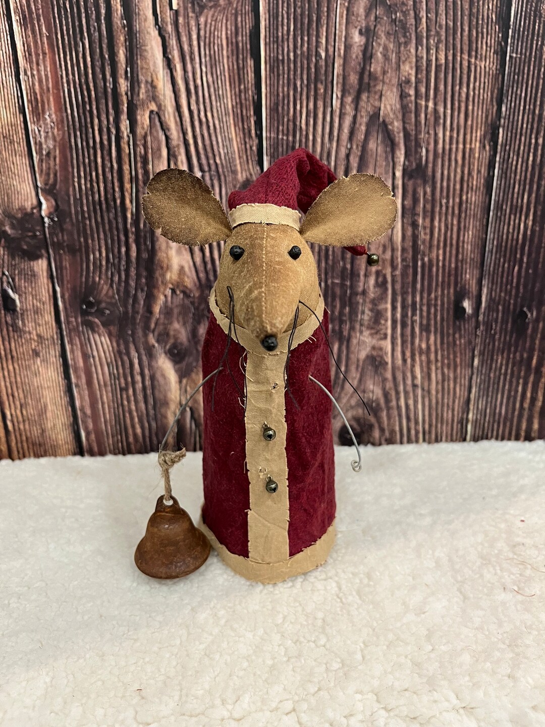 Primitive Santa Mouse Prim Mice for Christmas Primitive Christmas Decor ...