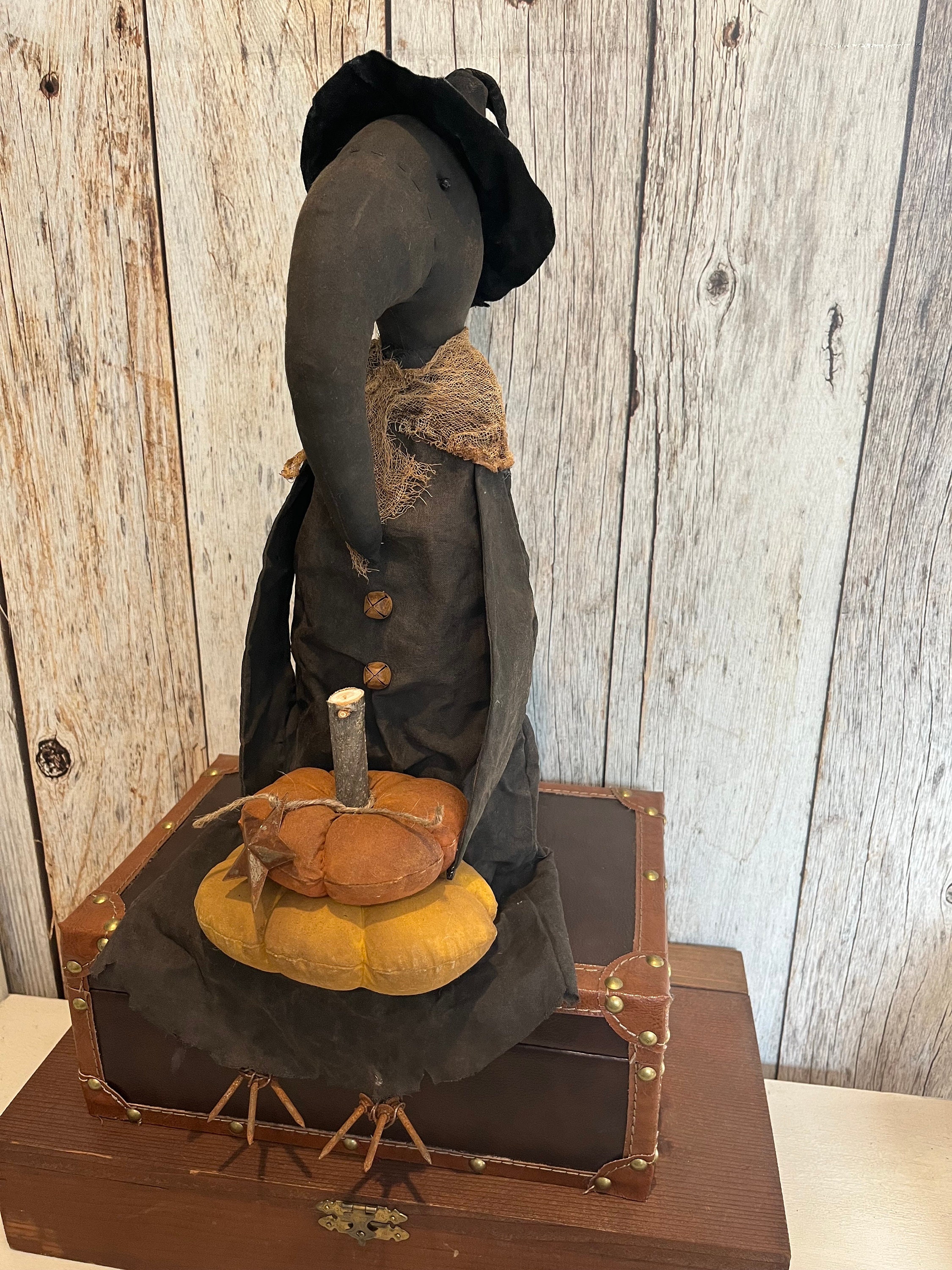 PDF Sewing Pattern - Primitive Crow Witch - Prim Halloween Doll - Raven ...