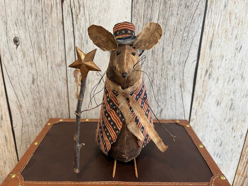 Primitive Mice Dolls Patriotic Uncle Sam Mouse Early - Etsy