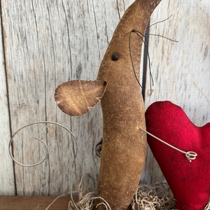 PDF Sewing Pattern - Primitive Valentine's Day Mice Holding a Red Heart ...