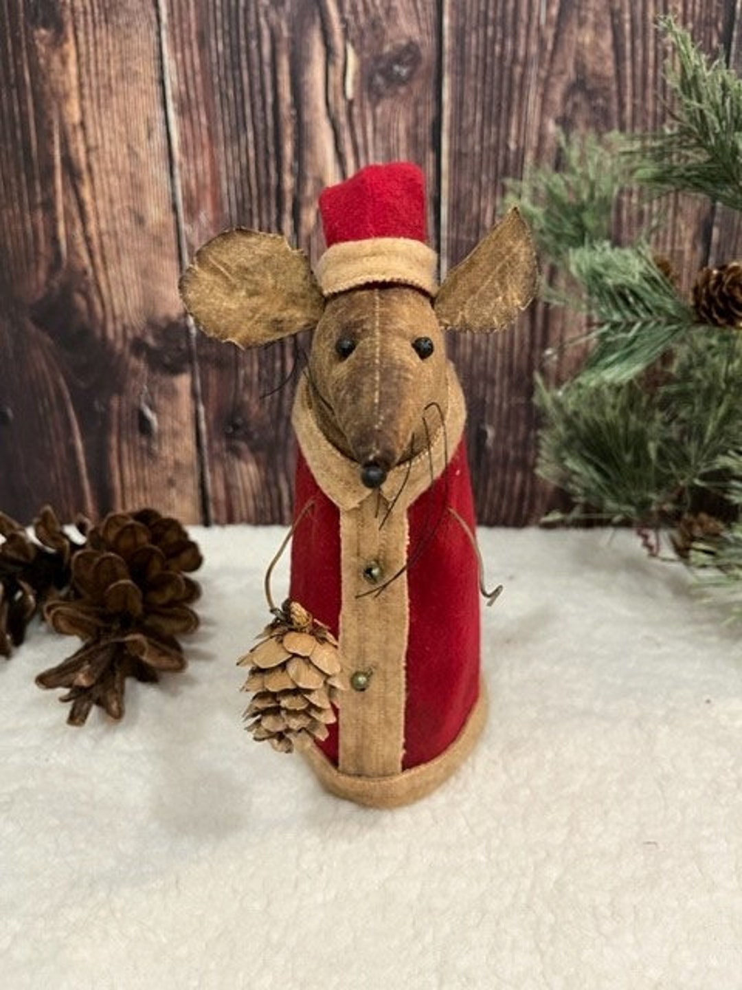 Primitive Santa Mouse Prim Mice for Christmas Primitive - Etsy