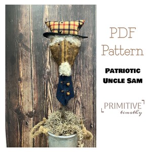 PDF Sewing Pattern - Patriotic Uncle Sam Crock Poke - Americana ...