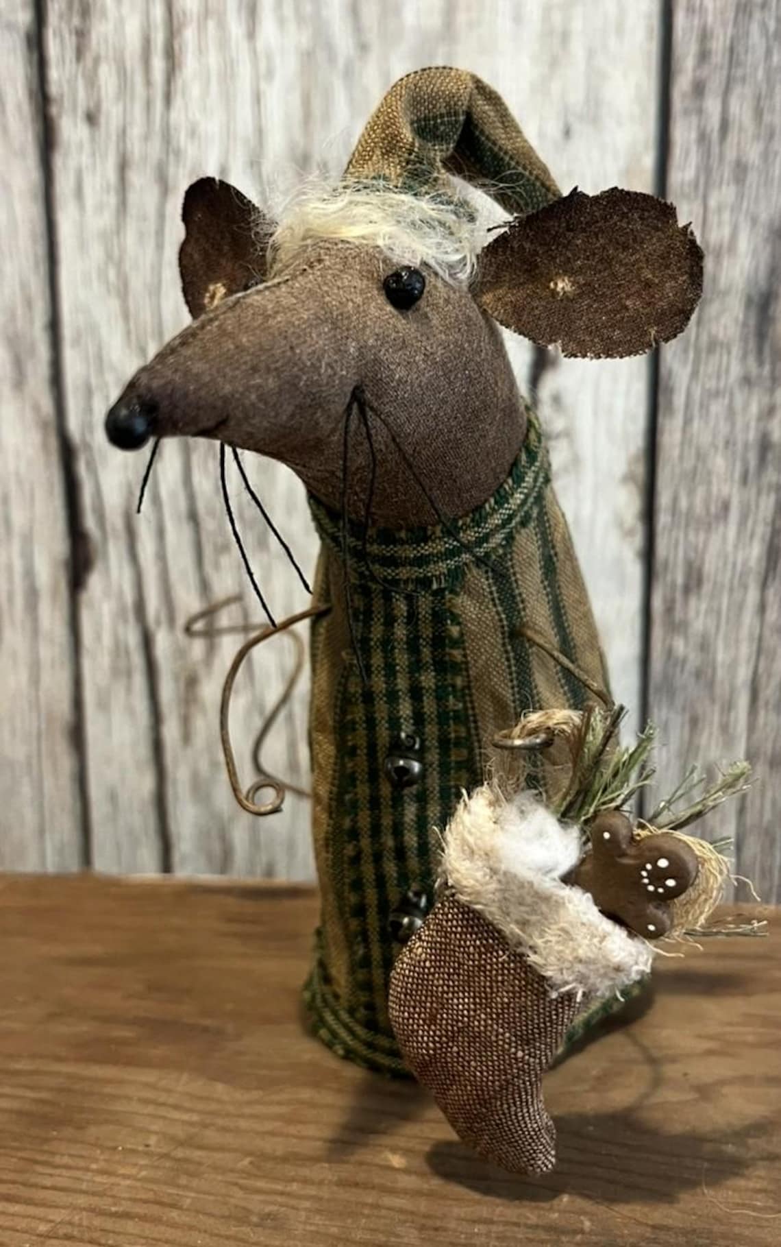 PDF Sewing Pattern - Primitive Christmas Mouse - Folk Art Mice - Santa ...