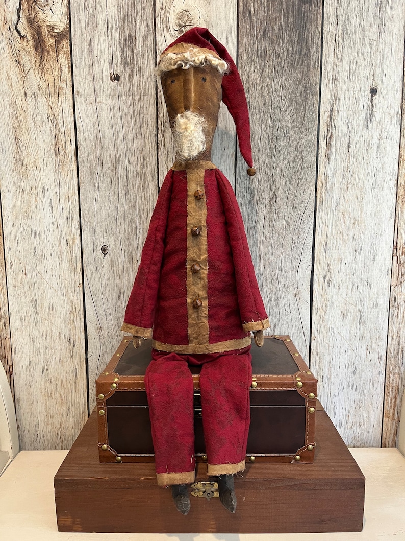 PDF Sewing Pattern - Mr Claus - Primitive Santa Doll - Folk Art Doll ...