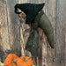 Primitive Witch Crow Crock Poke Early Americana Halloween Decor Spooky ...