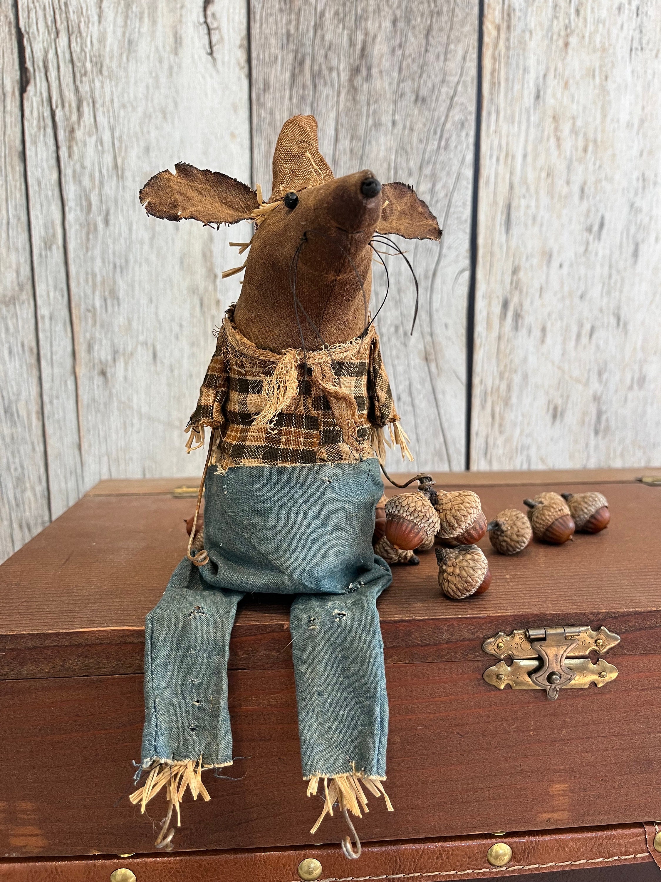 PDF Sewing Pattern - Primitive Scarecrow Mouse - Fall Mantle Decor ...