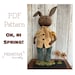 PDF Sewing Pattern Primitive Rabbit Standing Bunny Doll With Flowers ...