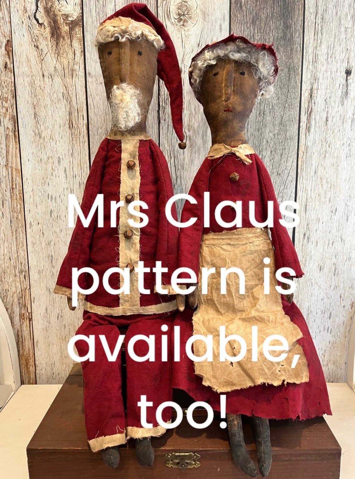 PDF Sewing Pattern - Mr Claus - Primitive Santa Doll - Folk Art Doll ...