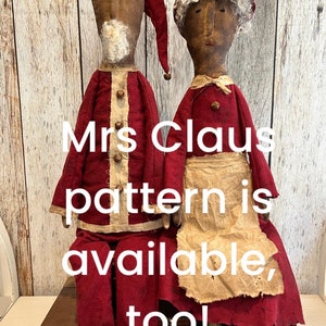 PDF Sewing Pattern - Mr Claus - Primitive Santa Doll - Folk Art Doll ...