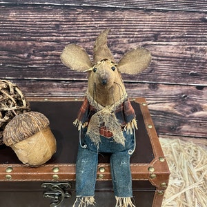 Primitive Scarecrow Mouse - Fall Mantle Decoration - Autumn Decor ...