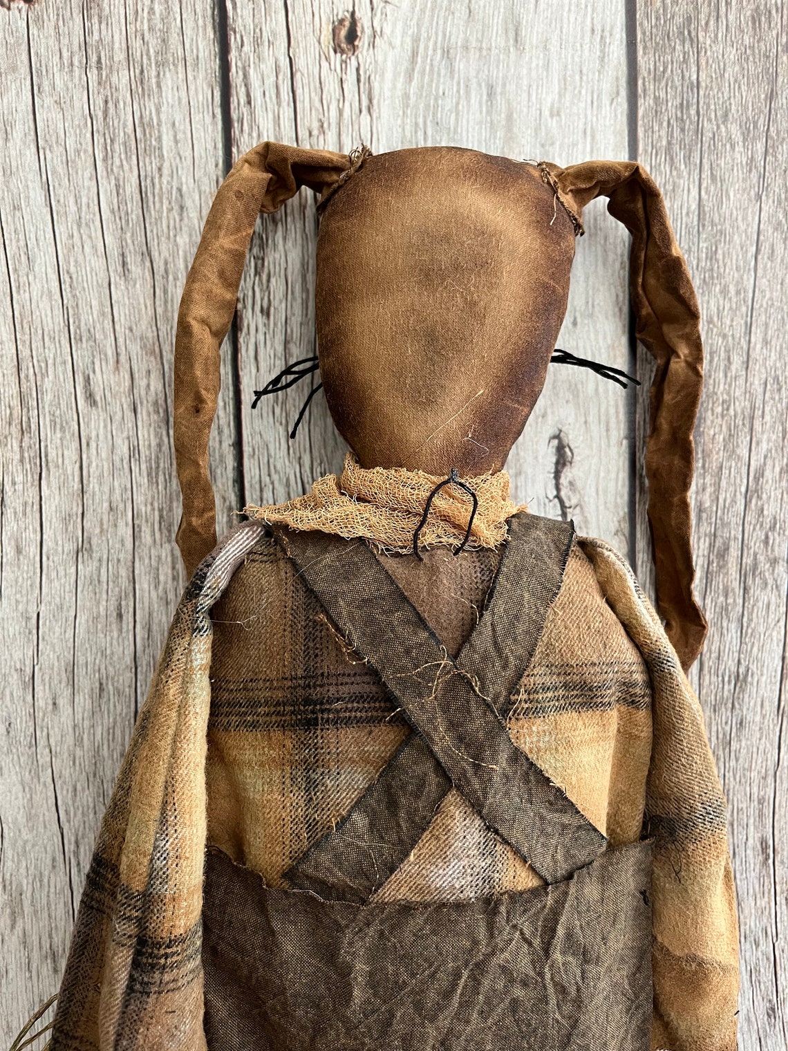 PDF Sewing Pattern - Primitive Bunny Rabbit - Folk Art Doll Door Hanger ...