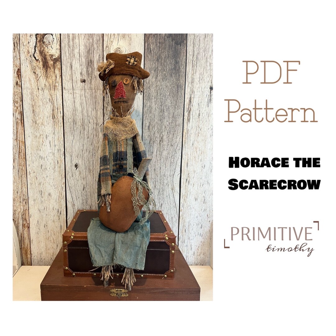 PDF Sewing Pattern - Primitive Scarecrow - Early Americana Fall Decor ...