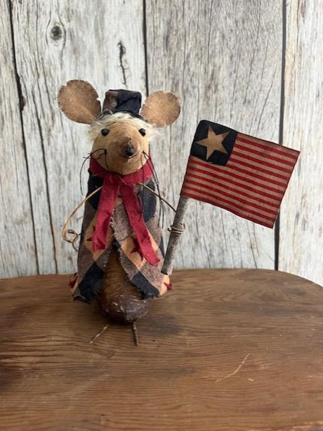 Primitive Patriotic Mouse: Handmade Americana 4th of July Decor - Etsy