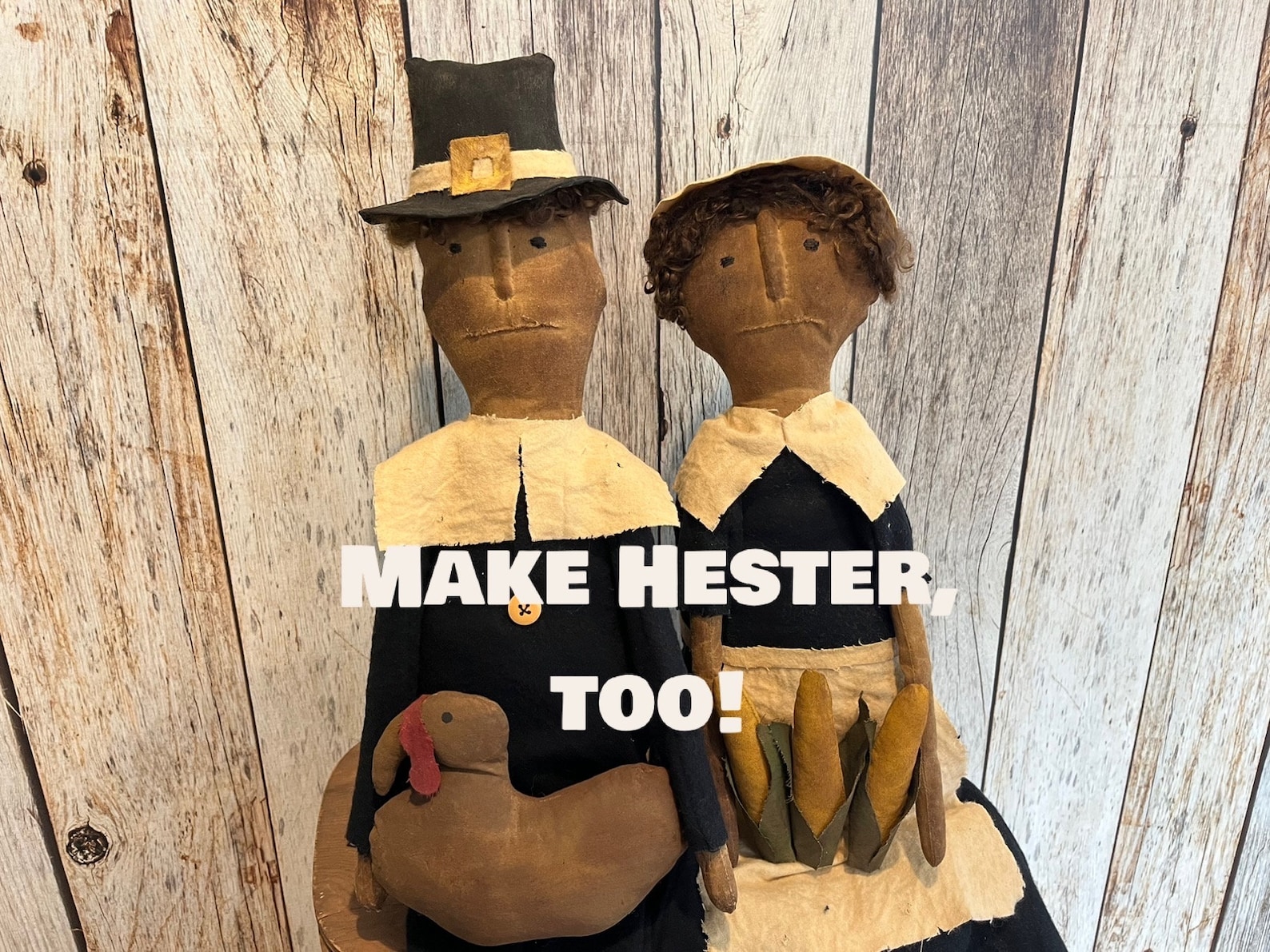 PDF Sewing Pattern - Primitive Pilgrim Boy and Turkey - Thanksgiving ...