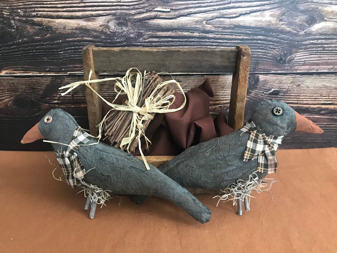 Primitive Crows (set of 2): Halloween Fall Decor - Etsy