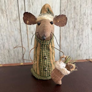 PDF Sewing Pattern - Primitive Christmas Mouse - Folk Art Mice - Santa ...