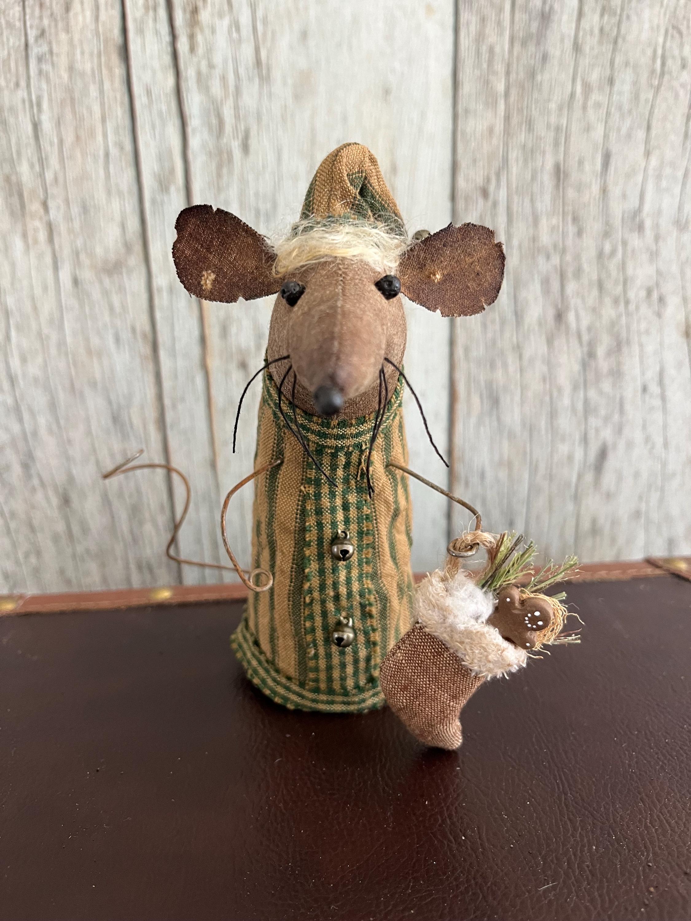 PDF Sewing Pattern - Primitive Christmas Mouse - Folk Art Mice - Santa ...