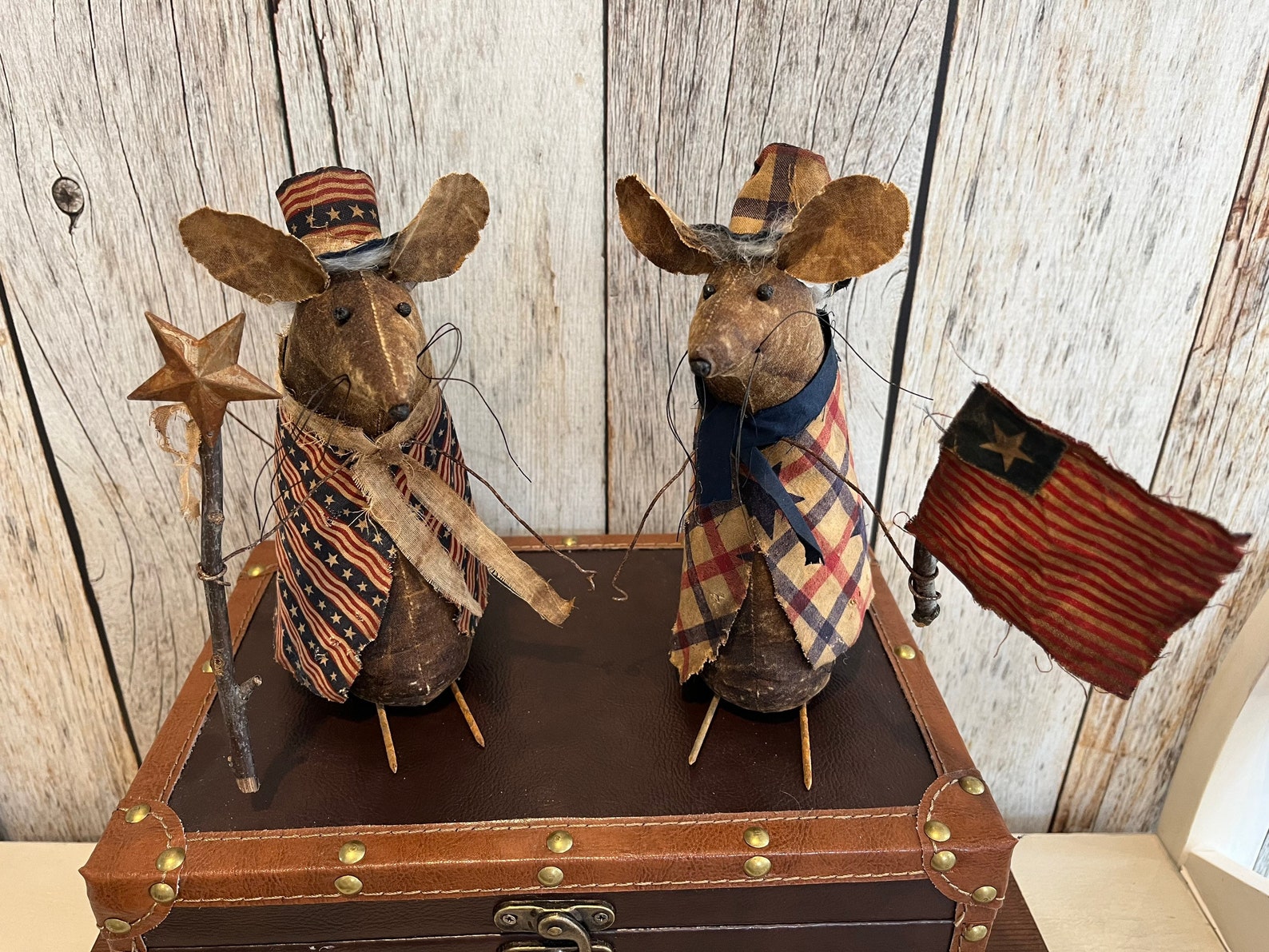 Primitive Mice Dolls Patriotic Uncle Sam Mouse Early - Etsy