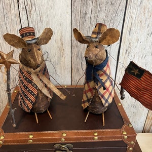 Primitive Mice Dolls Patriotic Uncle Sam Mouse Early - Etsy