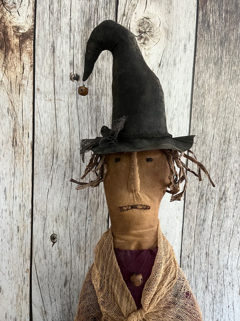 PDF Sewing Pattern - Primitive Halloween Witch With Pumpkin and Bird ...