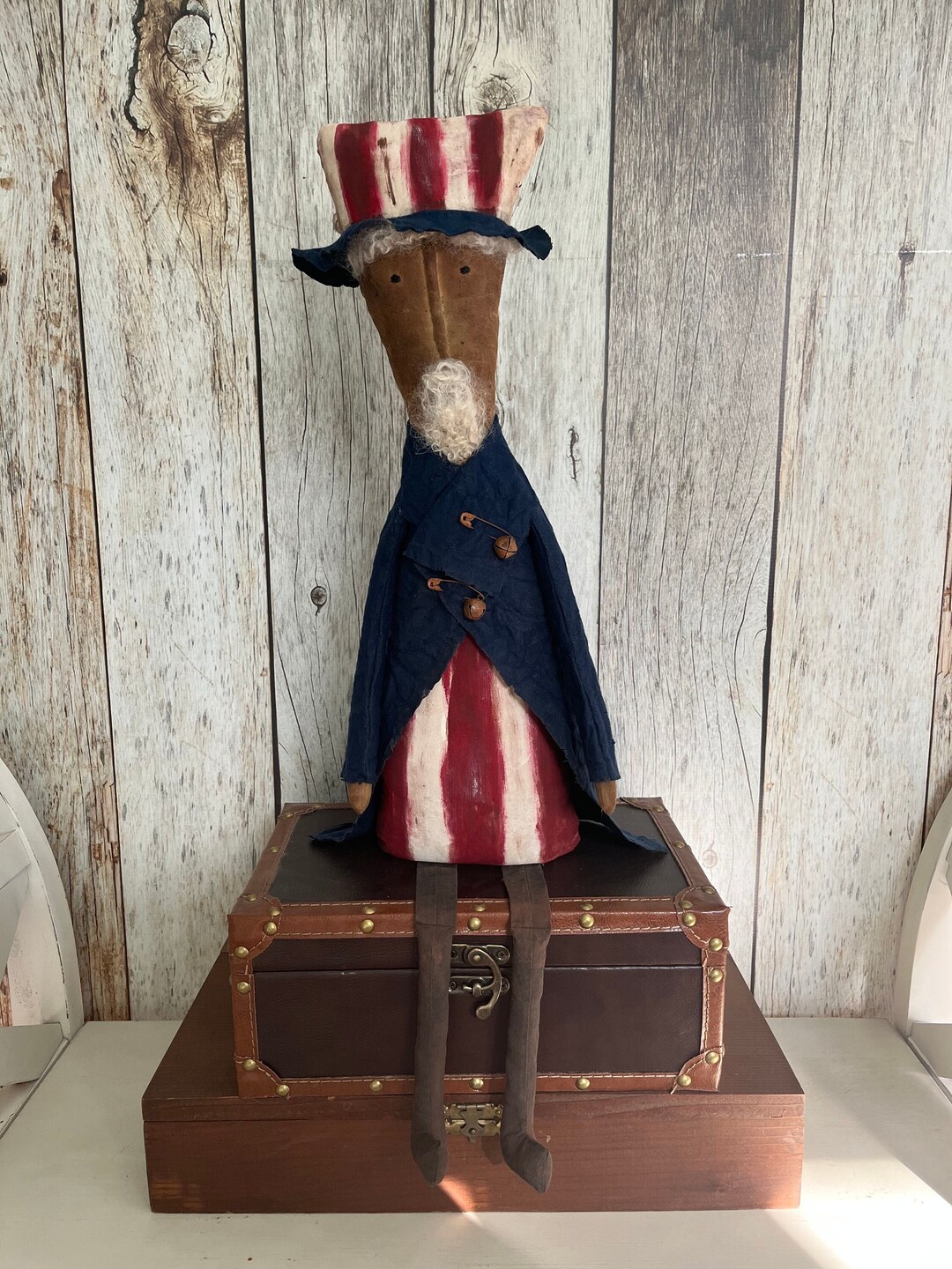 Primitive Uncle Sam Doll - 4th of July Decoration - Americana Folk Art ...