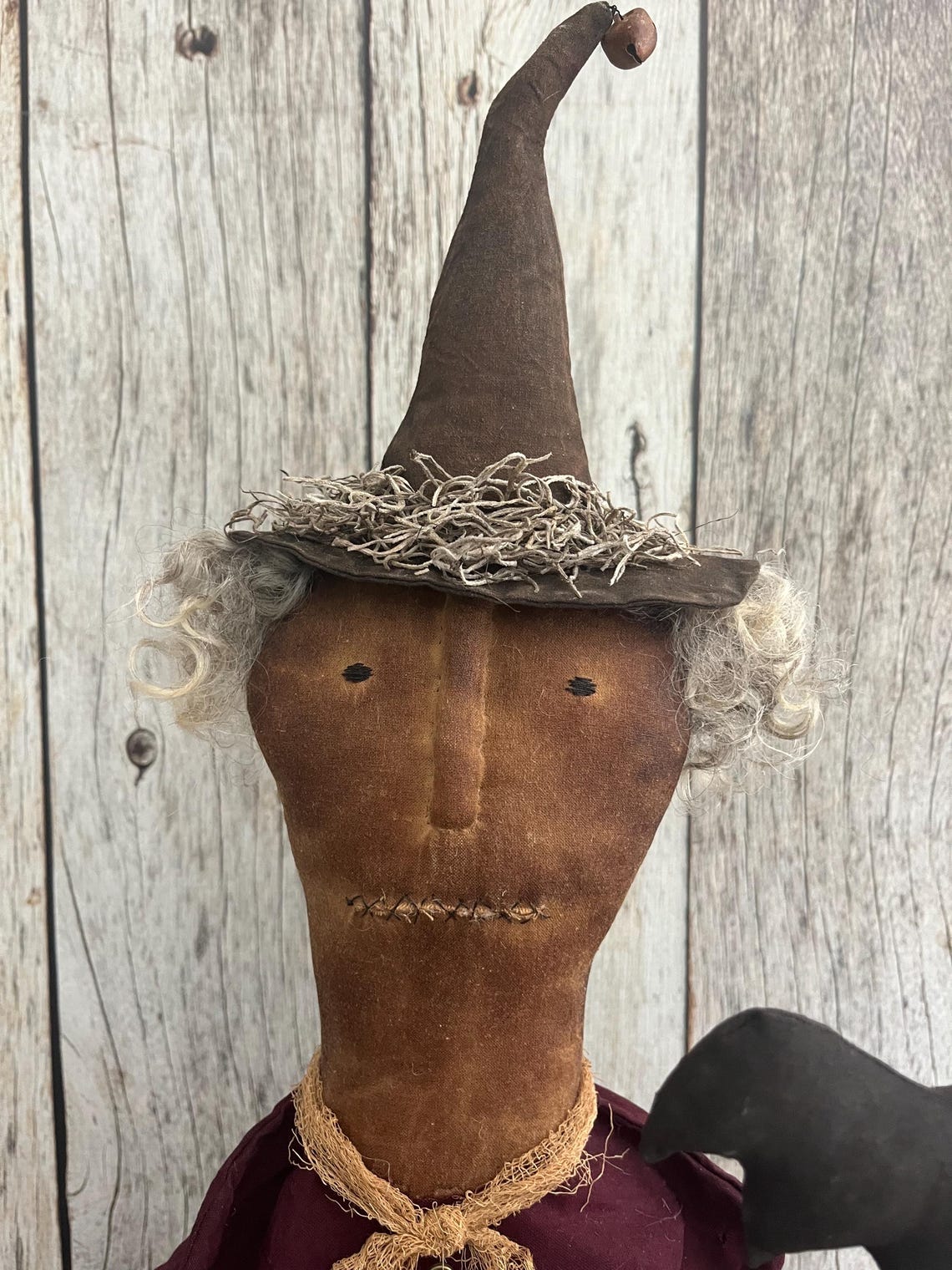 Primitive Witch Doll: Spooky Halloween Folk Art With Pumpkin - Etsy