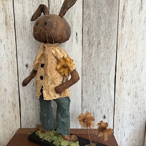 PDF Sewing Pattern - Primitive Rabbit - Standing Bunny Doll With ...