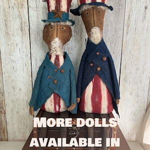 Primitive Uncle Sam Doll - 4th of July Decoration - Americana Folk Art ...