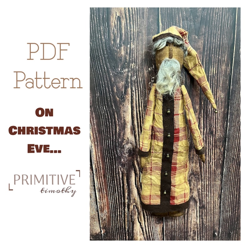 PDF Sewing Pattern - Primitive Santa Claus Door Hanger - Old World ...