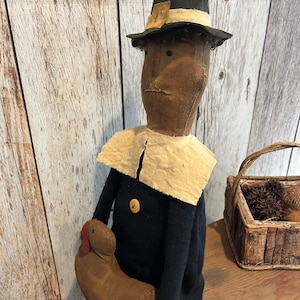 PDF Sewing Pattern - Primitive Pilgrim Boy and Turkey - Thanksgiving ...