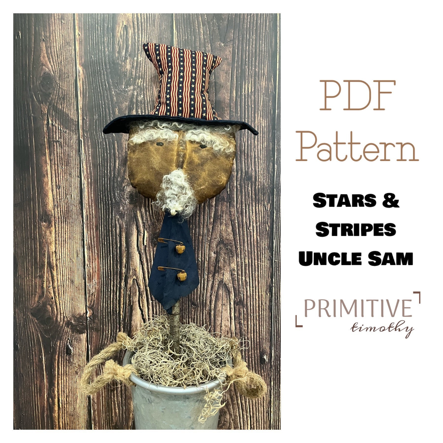 PDF Sewing Pattern 4th of July Uncle Sam Crock Poke - Etsy