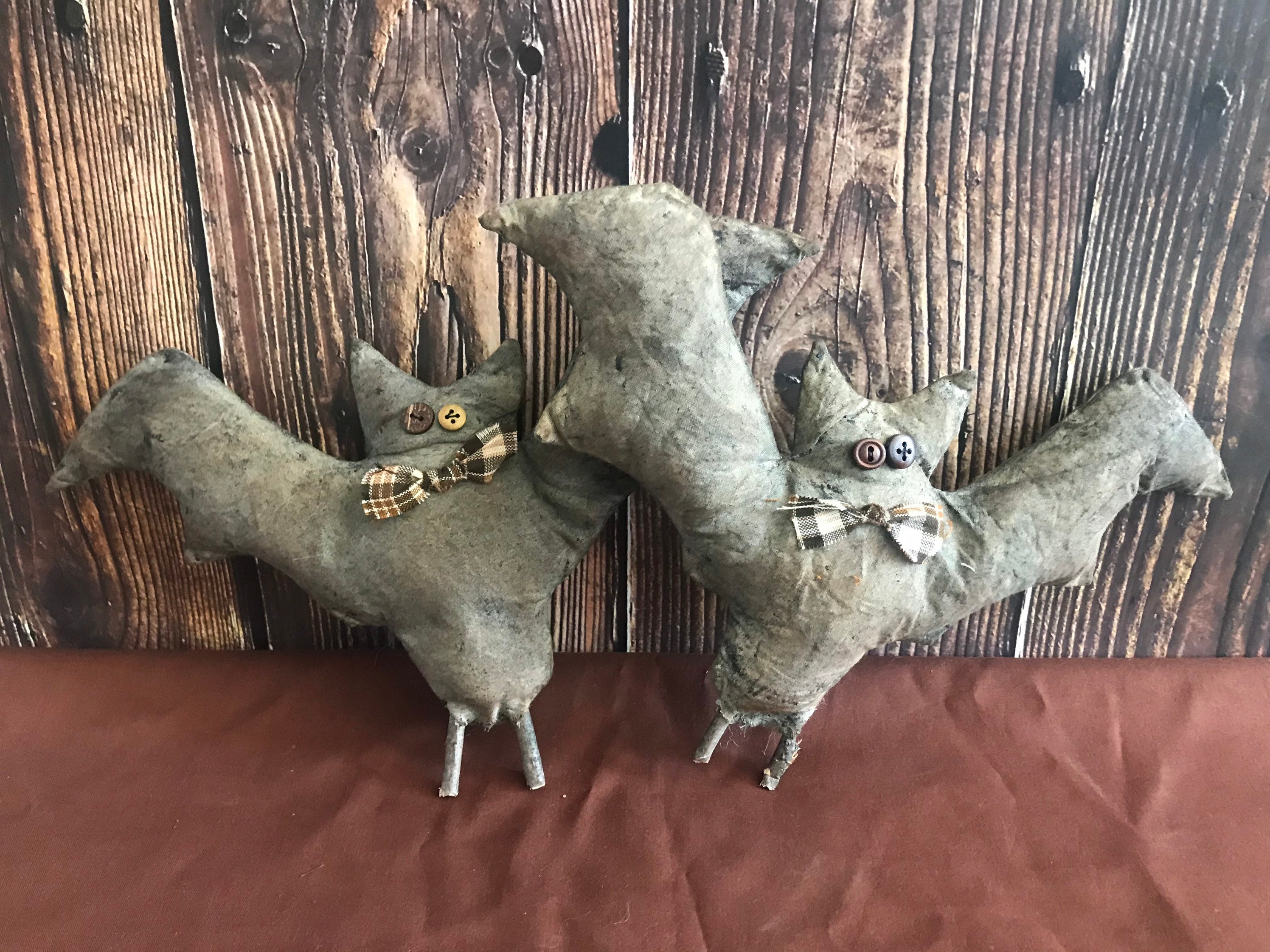 2 Primitive Bats Primitive Halloween Decor Halloween | Etsy